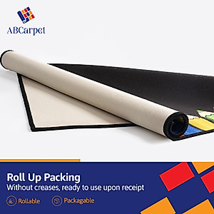 ABCarpet Kids Classroom Rug with Forest and Animals Large Area Rug for Kids Room, 13' x 7'5'' Play Mat for Children's Playroom or Bedroom, Non-Slip and Soft Education Kid's Play Carpet