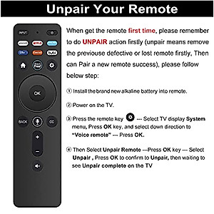 New Replacement Voice Remote Control XRT260 fit for Vizio V-Series Smart TV V756-J03 V756x-J03 V505C-J09 V705-J01 V705x-J03 V705-J03 V755-J04 V435-J01 V505-J01 V505-J09 V555-J01 V585-J01 V706-J03