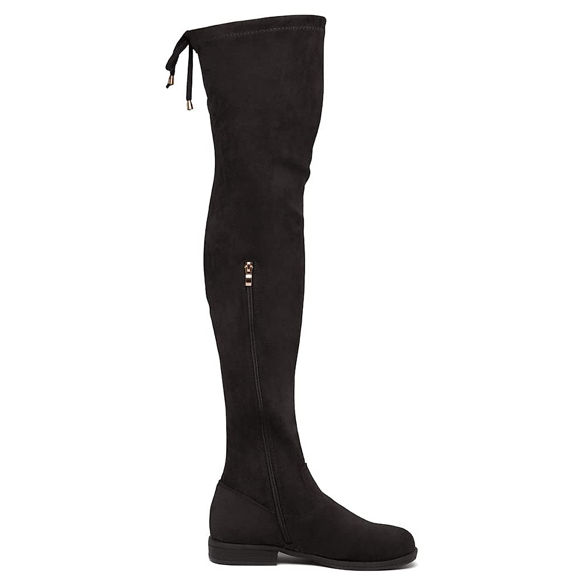 Herstyle Secret Obsession Women's Over the Knee Boots Thigh High Stack Heel Long Stretch Fall Riding Boots, Black, Size 8.0