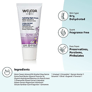 Weleda Hydrating Night Face Cream, 1 Fluid Ounce, Plant Rich Moisturizer with Iris Root, Calendula and Chamomile