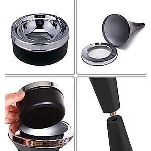 Floor Standing Ashtray with Lid 24 Inches High Standing Ashtray Outdoor Windproof Cigar Butt Ashtray Detachable Ashtray Stand Easy to Clean Tall Ashtray Stable Ashtray for Outdoor or Indoor Use Black