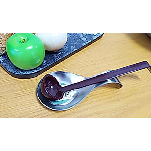 TableCraft Products HB1 Single Spoon Rest, Stainless Steel Brushed
