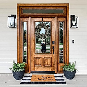 SEEKSEE Buffalo Plaid Outdoor Fall Rug 27.5“X43” Checkered Area Rug Black and White Runner Rug Washable Doormat Cotton Boho Bedroom Rug for Kitchen Entryway Hallway Front Door Farmhouse Living Room