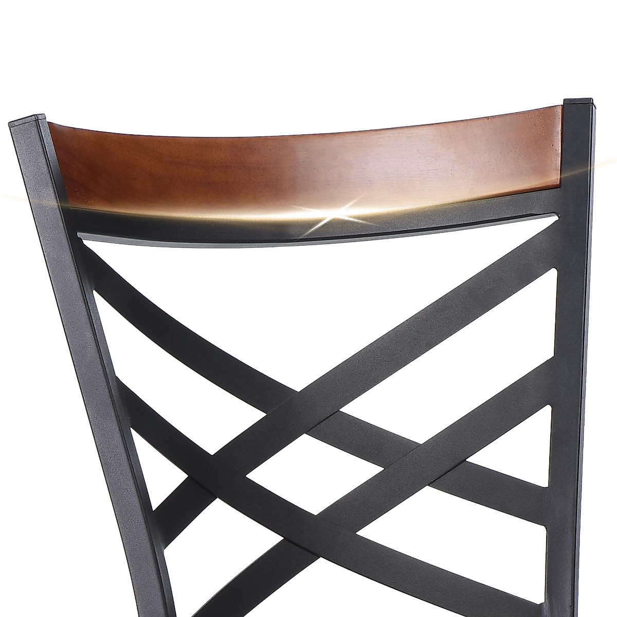 Soohow Upholstered Set of 4, Faux Leather Cushion Mid Century X Back Comfortable Swivel Room Retro Set,350LB,Whisky, Dining Chairs 4 PCS, Whiskey Brown