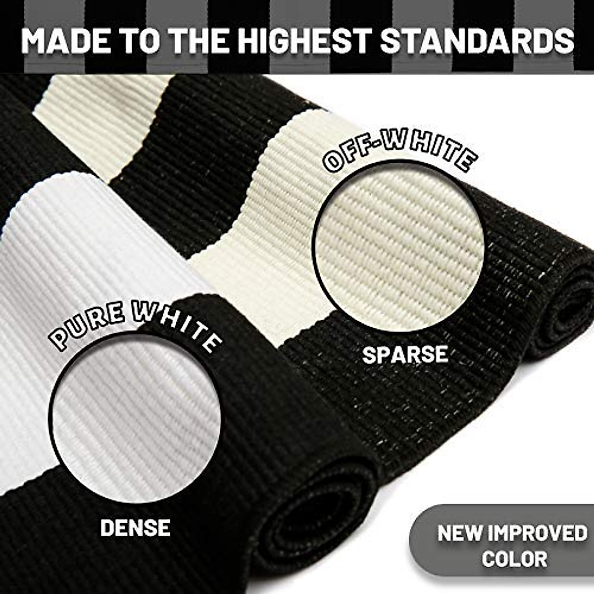 KOZYFLY Black and White Striped Rug 3'x5' Indoor Outdoor Rugs Hand Woven Cotton Washable Striped Layered Doormats for Front Door/Kitchen/Farmhouse/Entryway/Patio