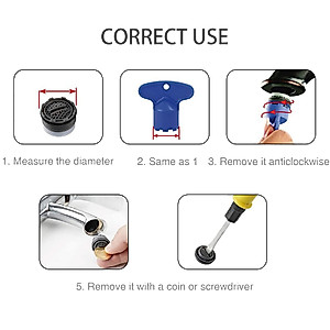 12 Pieces Moen Aerator Faucet Aerator Replacement for Sink Aerators and 5 Pieces Faucet Aerator Key Wrenches Removal Tool for Bathroom or Kitchen Sink