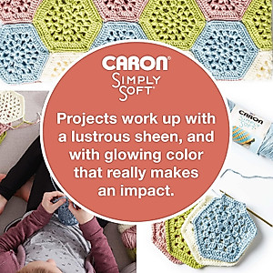 Caron H970039727 Simply Soft Solids Yarn 100% Acrylic - 6 oz - Black - Machine Wash & Dry