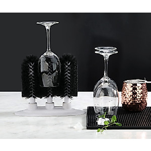 New Star Foodservice 54484 Triple Brush Bar Glass Washer - 3 Brushes - Suction Base