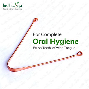HealthAndYoga™ qSwipe Lite Copper Tongue Cleaners (Pack of 3) – Prevents Bad breath, Improves taste- Flexible, Curved ends provide good grip – Complete Oral Care/Hygiene for Travel/Office/Home