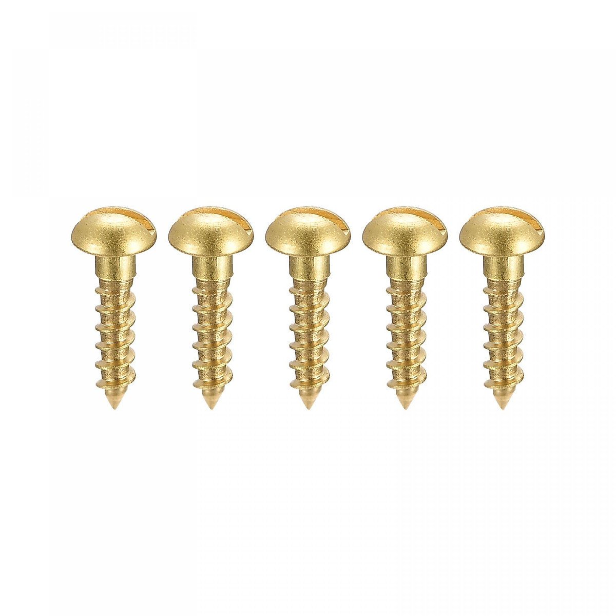 uxcell Wood Screws M3 x 12mm Slotted Round Head Brass Self-Tapping Screw 100 Pcs