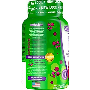 vitafusion Vitamin B12 Gummy Vitamins for Energy Metabolism Support, Natural Raspberry Flavored, America’s Number 1 Gummy Vitamin Brand, 70 Day Supply, 140 Count