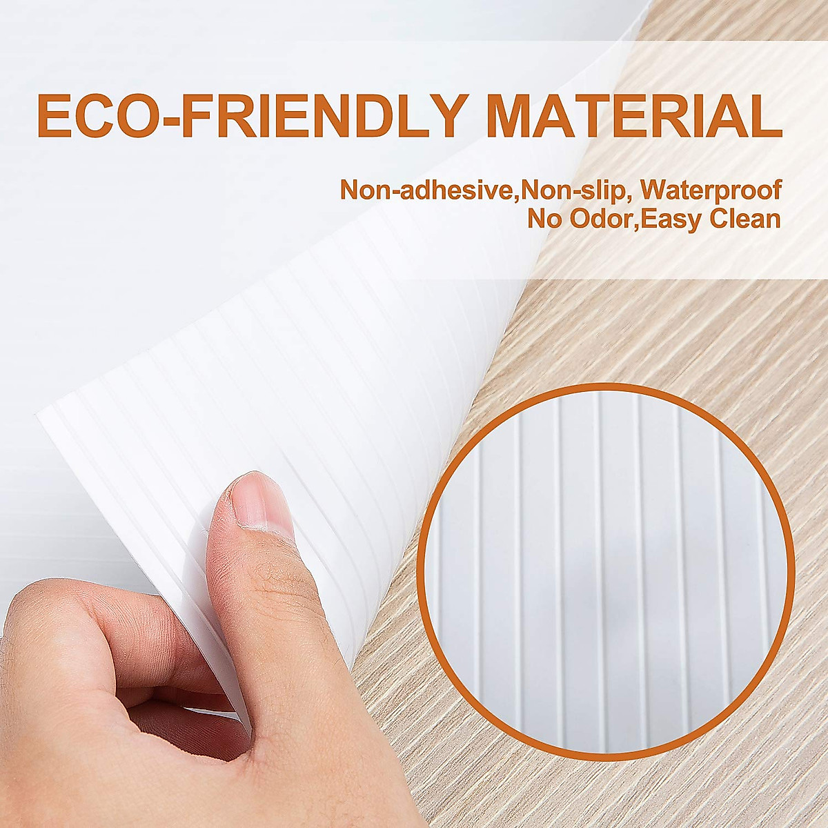 SinhRinh Drawer and Shelf Liner, 12IN x 10FT Non Slip Non Adhesive Cabinet Liner for Kitchen and Desk - White Ribbed