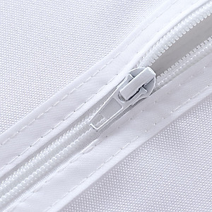 SARAFLORA Outdoor and Indoor Tablecloth -60x84 inch White, Wrinkle Free Washable Waterproof Table Cloth with Umbrella Hole and Zipper Rectangle Table Cover for Spring/Summer/Patio/Picnic/BBQS/Party