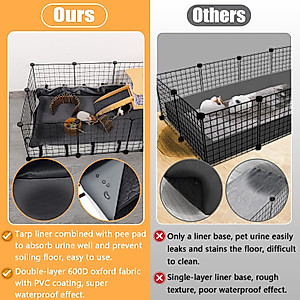 Guinea Pig Cage Liner for 2x4 C&C Cage, Waterproof Guinea Pig Cage Tarp with No Slip Pee Pad, Super Absorbent for Hamster Rabbit Small Pet