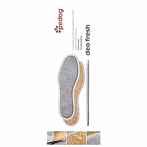 pedag Deo Fresh Natural Terry Cloth & Sisal Insoles, Handmade in Germany, Fully Washable, Perfect for Keeping Feet Dry and Fresh in The Summer, US W8 / EU 38, Grey, 3 Pair