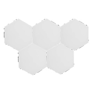 Hexagon Lights, Hexagon Led Lights, Hex Lights for Wall Led Light Wall Panels for Living Room, Bedroom, Led Wall Decor, 100V-240V (5 Lights with Power Supply EU Plug)