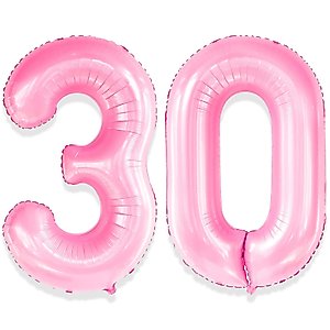 30 Balloon Numbers, 32 Inch Number Helium Balloon, 30th Birthday Balloons for Women Birthday Party Theme Party Celebration Decoration (Pink)
