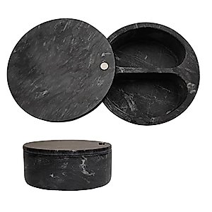 Ritadeshop Salt and Pepper Bowl/Dual Compartment Cellar with Swivel Top for Salt, Spice and Herbs Storage