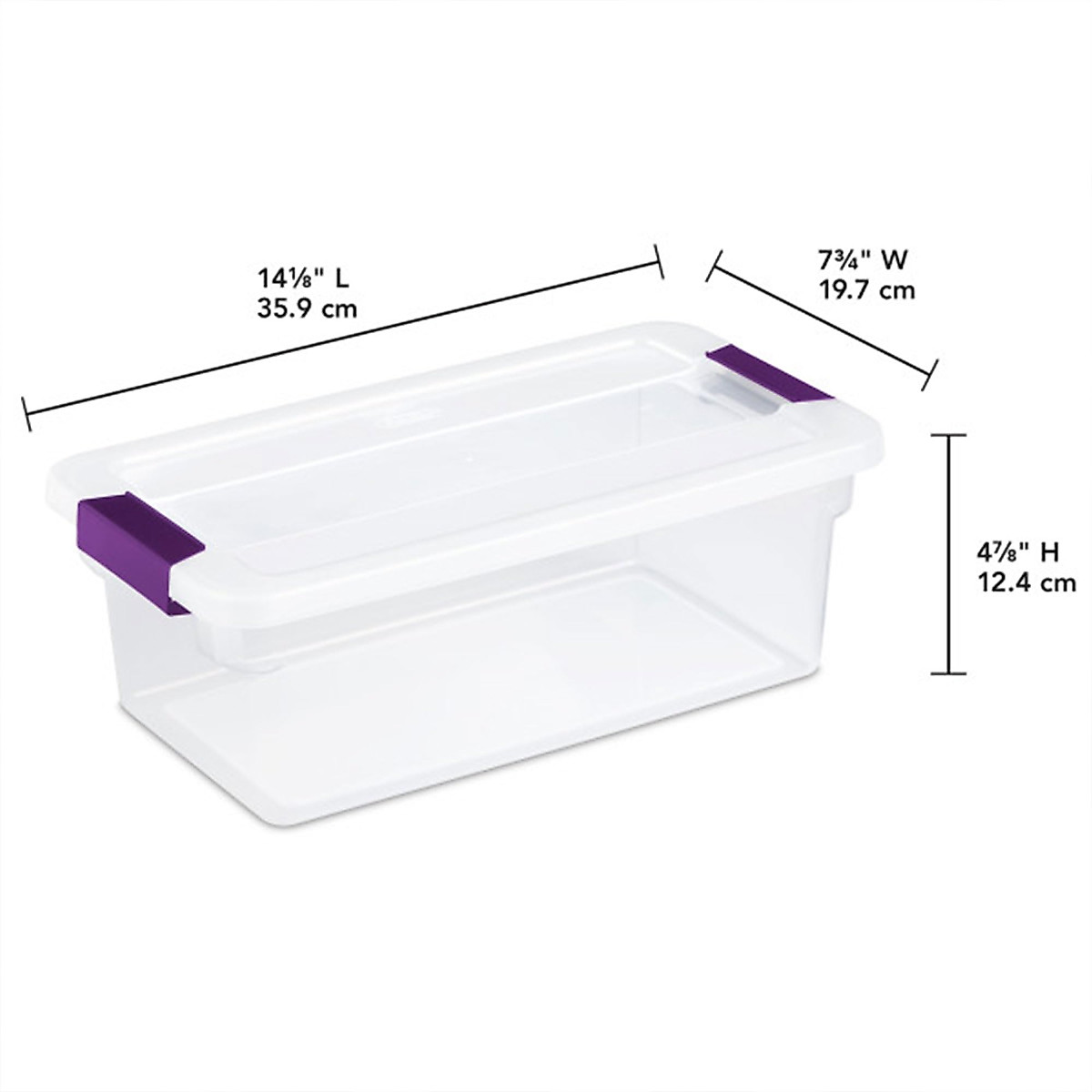 Sterilite 6 Qt ClearView Latch Storage Box Stackable Bin with Latching Lid, Plastic Container to Organize Shoes in Closet, Clear (24 Pack)