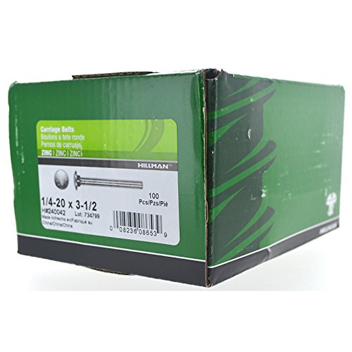 Hillman 240042 1/4-20X3-1/2 CARR Bolt, 1/4 x 3-1/2-Inch