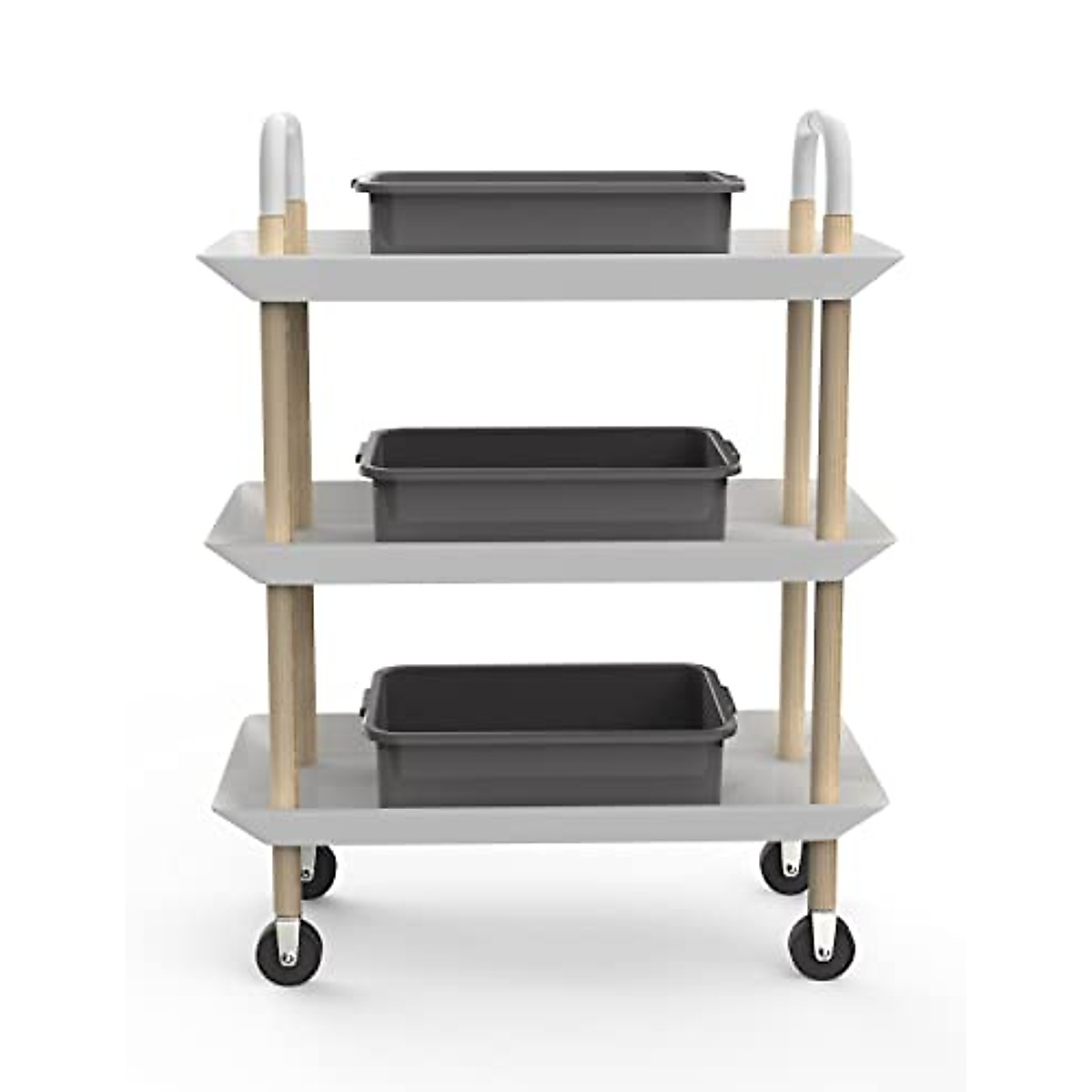 5-Pack Commercial Bus Tubs Box/Tote Box, Plastic Storage with Handles, Wash Basin Tub 8 Liter (Gray)