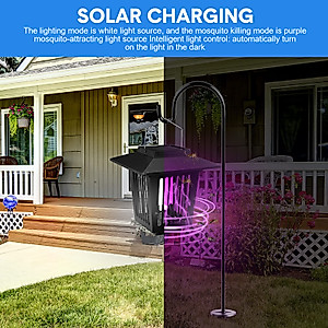 Qualirey 4 Pcs Solar Bug Zapper Outdoor Bug Zapper Outdoor Mosquito Repellent for Patio Waterproof Outdoor Mosquito Zapper Mosquito Killer LED Light for Patio Mosquitoes Moths Insect Flies (Square)