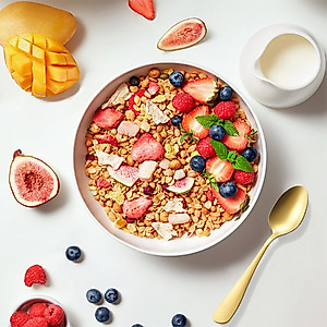 GoGeiLi Matte Gold Dessert Spoon Set, 6.8-inch Stainless Steel Satin Finish Gold Teaspoon, Coffee Espresso Spoon Set of 6, Dishwasher Safe