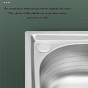 Wall Mount Utility Sink,stainless Steel Kitchen Sink,utility Sink Single Bowl,hot And Cold Faucet,aluminum Bracket,suitable For Small Space Kitchens,restaurants,garages,outdoor Places ( Size : 53*38cn
