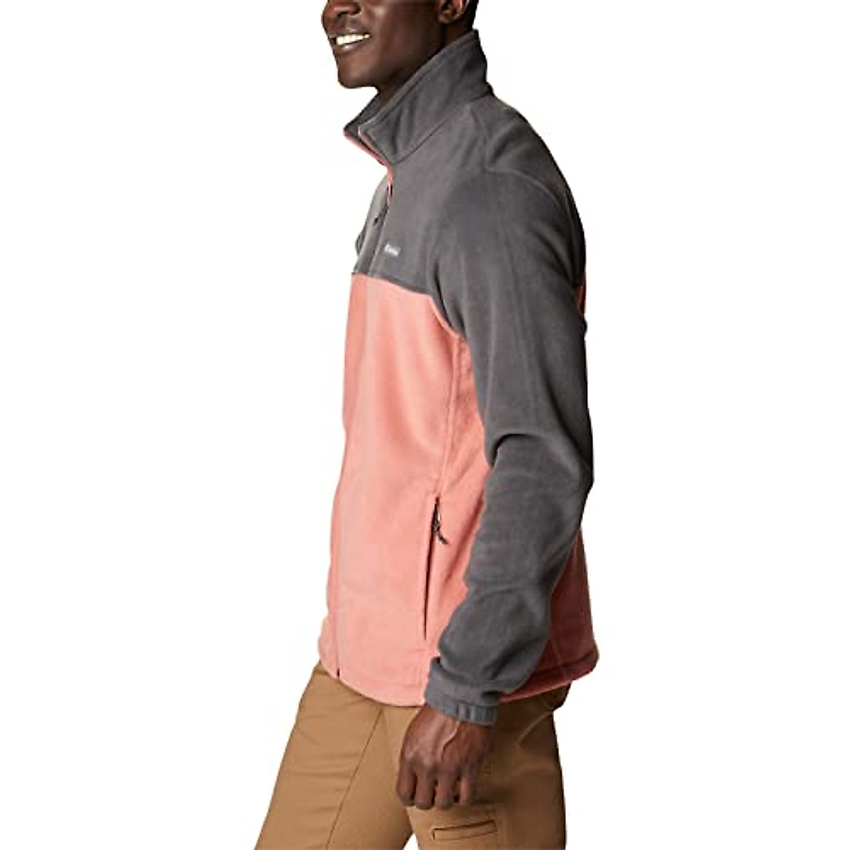 Columbia Men's Steens Mountain Full Zip 2.0, Shark/Dark Coral, Large