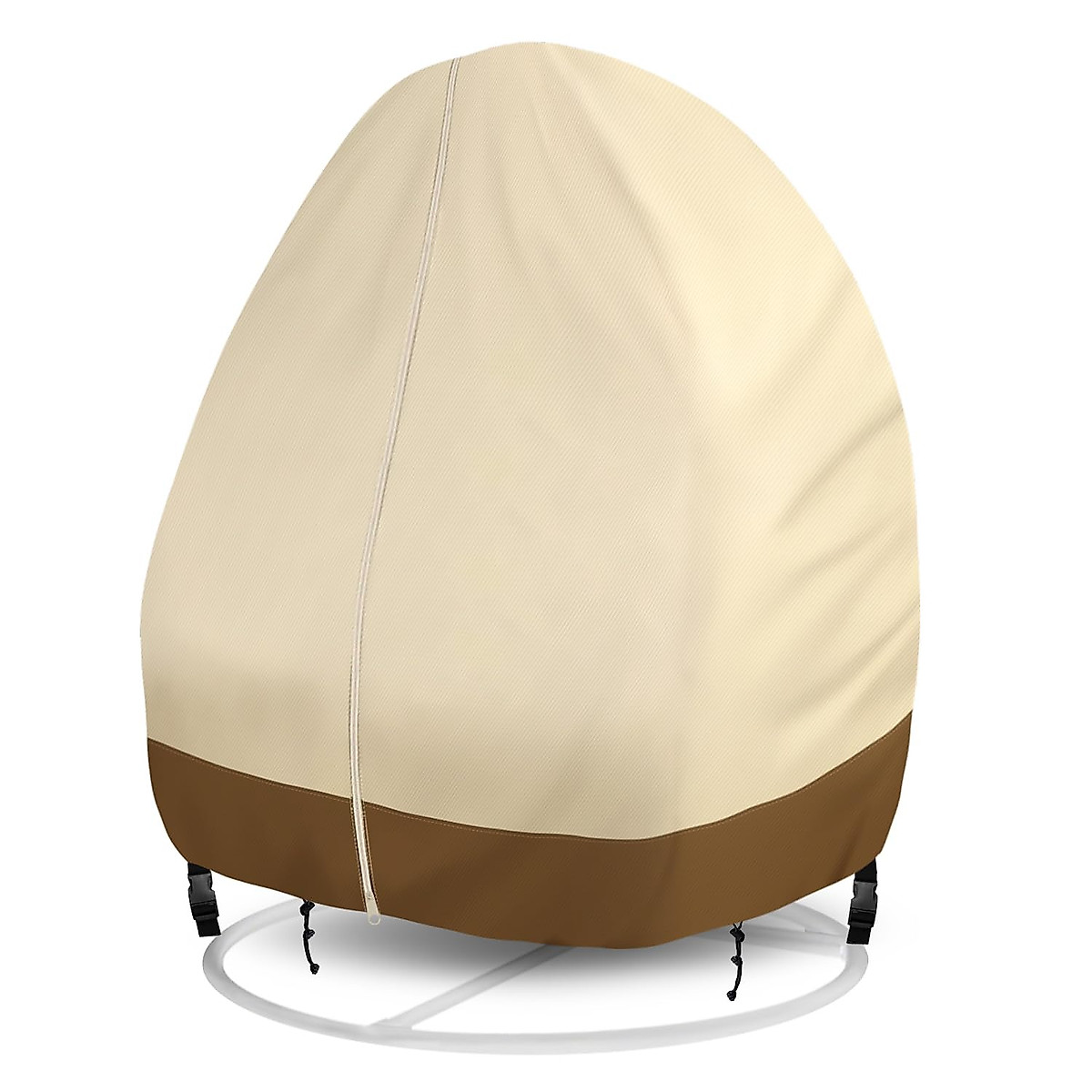 Egg Chair Cover Double - 91x87 Inch Large Patio Hanging Egg Chair Cover 420D Oxford Durable Waterproof Outdoor Chair Cover for Porch Wicker Egg Swing with Zipper Windproof Hanging Chair Cover