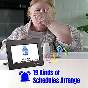 Digital Clock Large Display - 19 Alarm Clocks and Medical Reminders, 3 Display Modes with Large Font Numbers, 10-Level Dimming Display, Designed for Elderly, Dementia, and Visual Impairment