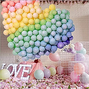 5 Inch Small Pastel Balloons Macaron Assorted Candy Colored Balloons for Rainbow Arch Birthday Baby Shower Party Decor Supplies Helium Balloon Garland Tower - 200pcs