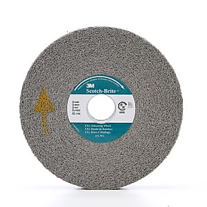 3M EXL Deburring Wheel - 9S Fine Grit Silicon Carbide - Metal Deburring, Finishing and Polishing Wheel - Convolute - 6 in x 1 in x 1 in - Pack of 3