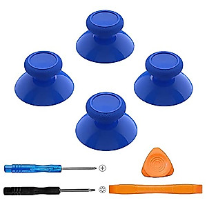 TOMSIN Replacement Joysticks for Xbox One Series X/S Controller,4PCS True Rubberized Thumbsticks Repair Kit for Xbox One Wireless Controller(Blue)