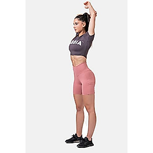 NEBBIA Short Sleeve Sporty Crop Top 584 Maroon