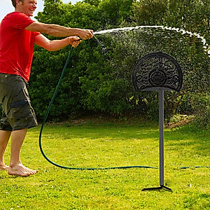 GOFORWILD Garden Hose Holder Butler, Decorative Sturdy Water Hose Rack, Durable Wall Hose Hanger, Holds 125-Feet of 5/8-Inch Hose, Hose Reel, Made of Stainless Cast Aluminum, 7009