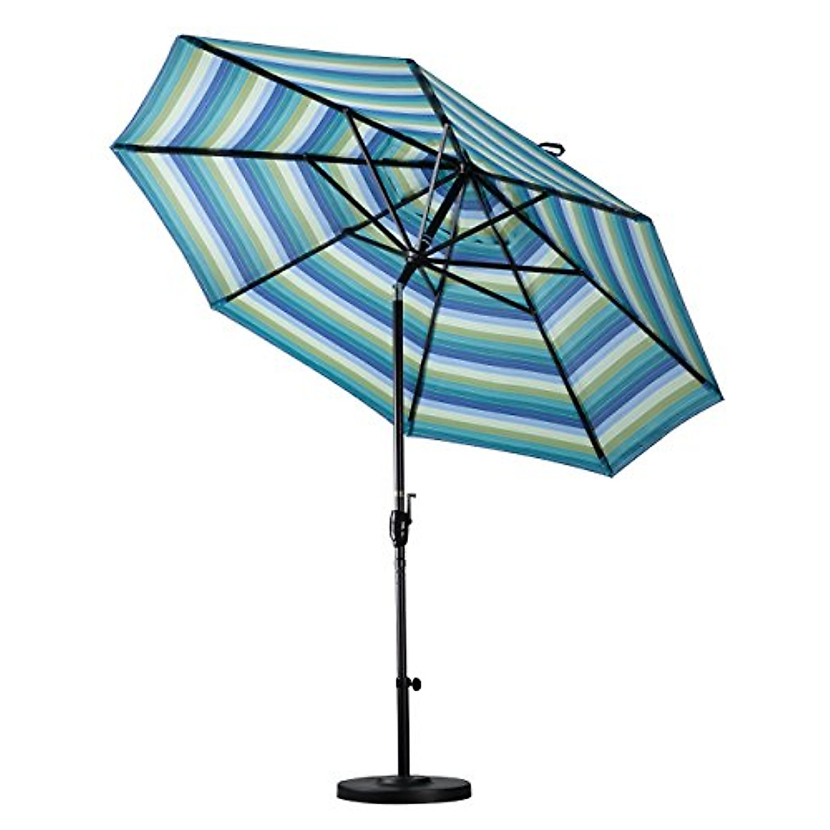 California Umbrella GSPT908117-5439 9' Round Aluminum Market, Crank Lift, Push Button Tilt, Bronze Pole, Sunbrella Navy Patio Umbrella, 9-Feet