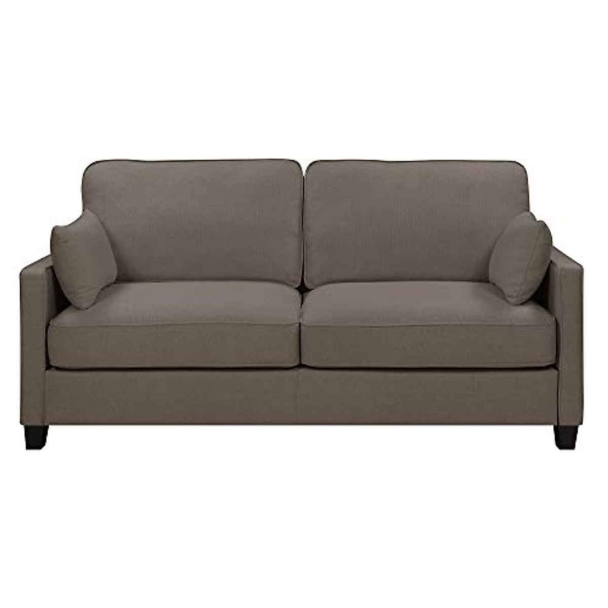 Serta Nina Modern Fabric Upholstery Sofa Collection Padded Shelter Arms, Solid Wood Legs, Couch for Living Room, Track, Ash Gray