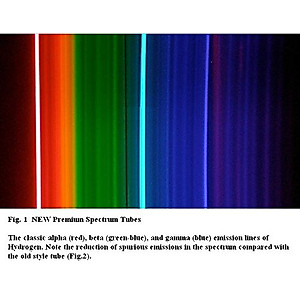 Premium Spectrum Tube, Standard Length, Hydrogen Gas, 26cm