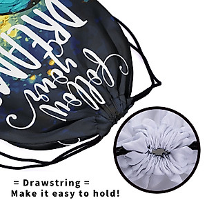 Follow Your Dreams Grip Bag - Blue Butterfly Gymnastics Grips Bag Watercolor Turquoise Yellow Drawstring Storage Bags Pouch Shoe Bags Adjustable Polyester Towel Bag