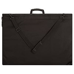 SoHo Urban Artist Art Portfolio Case Artwork Tote Bag, Heavy Duty Nylon, 2 Zippered Pockets, Handle & Shoulder Strap Lightweight Large Capacity for Drawings, Posters, 23x31 Inches Black