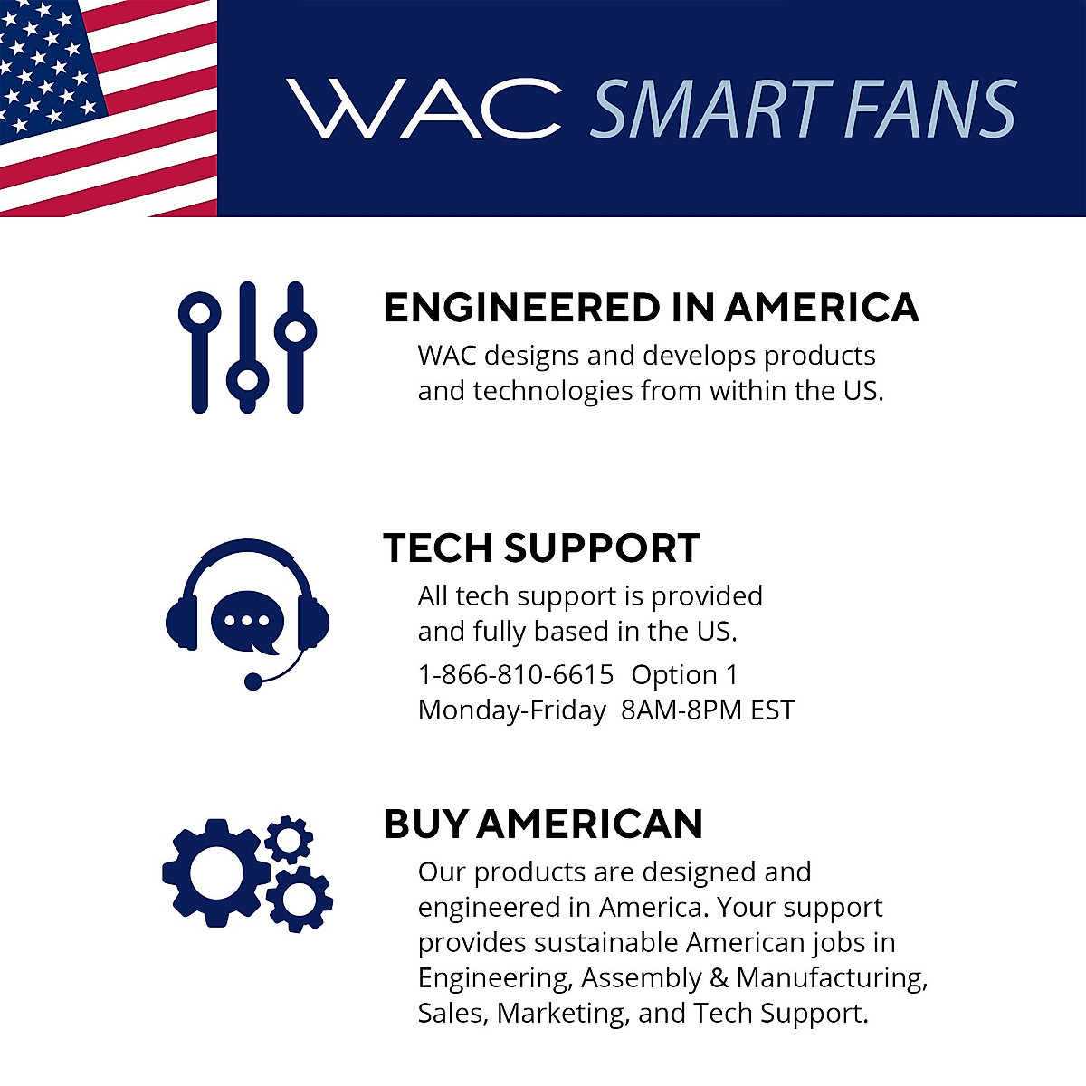 WAC Smart Fans Hug Indoor and Outdoor 3-Blade Flush Mount Ceiling Fan 44in Matte White with 3000K LED Light Kit and Remote Control works with Alexa and iOS or Android App