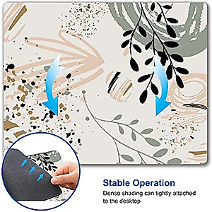 SANWUMIAN Mouse Pad, Mouse Pad with Abstract Art Design, Square Mouse Mat Waterproof Mousepad Non-Slip Rubber Base Mouse Pads for Office Laptop, Modern Boho Leaves