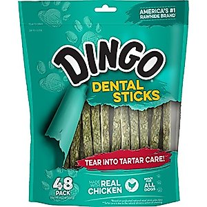 Dingo Tartar And Breath Dental Sticks For All Dogs, 48-Count