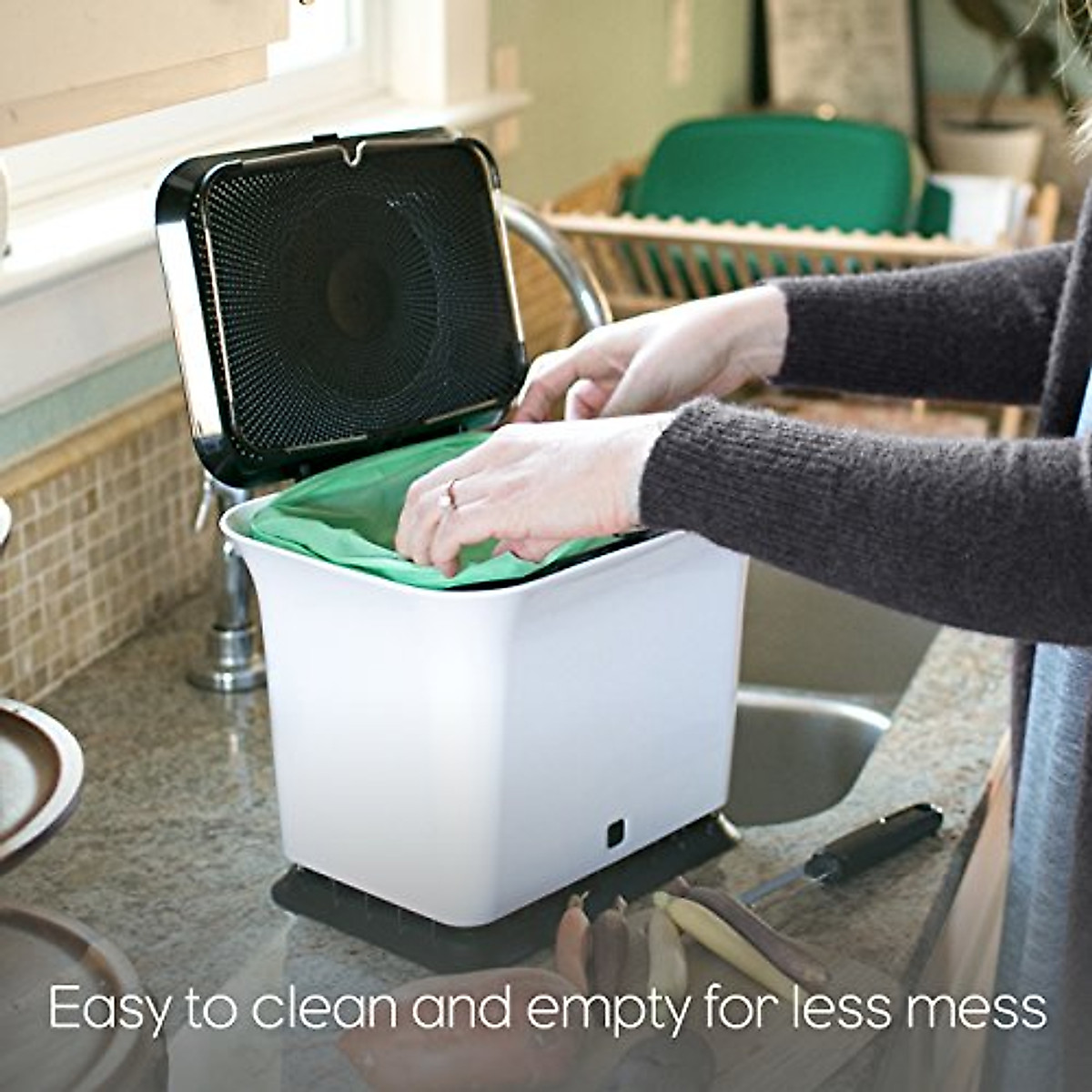 Full Circle Fresh Air Odor-Free Kitchen Compost Bin, Green Slate