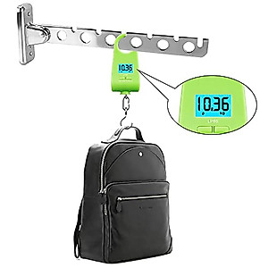 WODMB 6 Holes Drying Rack Wall Mounted Clothes Folding Hangers Laundry Storage Supplies Clothes Indoor Space Saving Stainless Steel