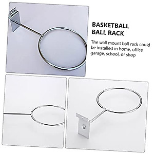 CLISPEED 15 Pcs Ball Bracket Wall Basketball Rack Hook Sports Basketball Wall Rack Basketball Holder Wall Mount Exercise Ball Stand Basketball Showing Rack Shelf Iron Round Fitness