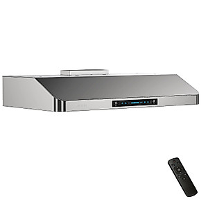 IKTCH 30 inch Under Cabinet Range Hood, 900 CFM Range Hood with 4 Speed Gesture Sensing&Touch Control Panel, Stainless Steel Range Hood 30 inch with 2 Pcs Baffle Filters