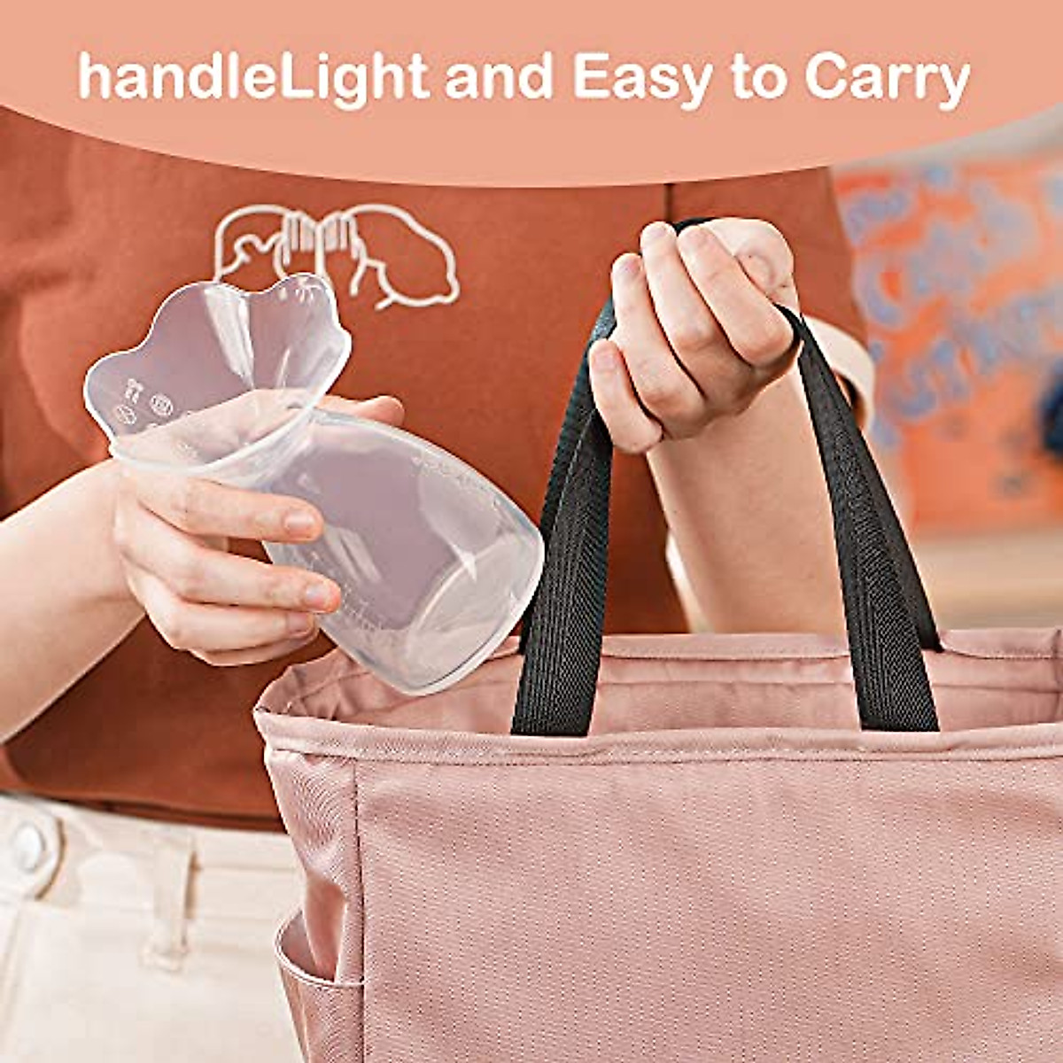 haakaa Manual Breast Pump Petal Silicone Breast Pump Breastfeeding Essentials, Flat Base Stand Firmly (7oz/200ml, New Version)