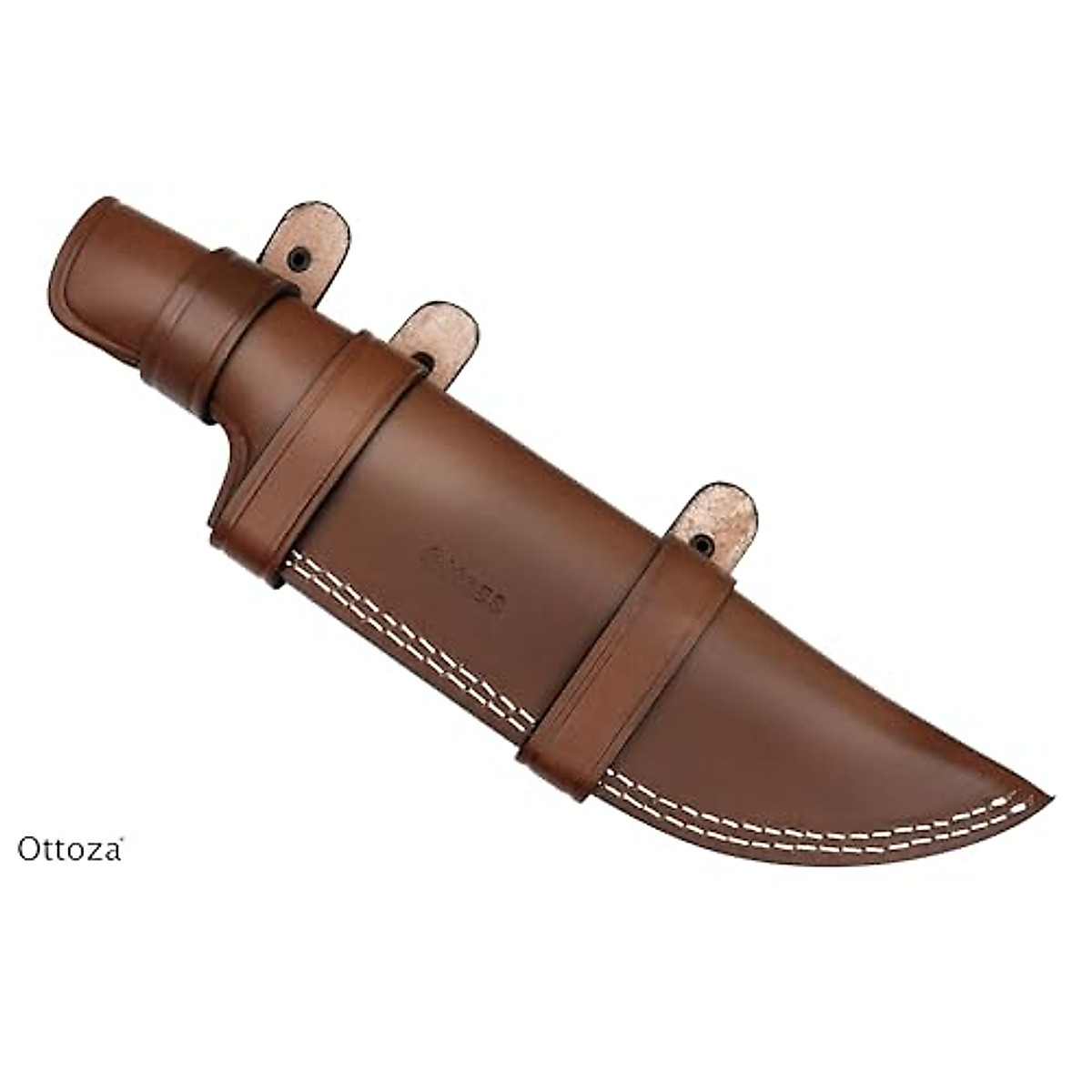 Ottoza Handmade XL Leather Knife Sheath RIGHT HAND Tracker Knife Sheath - Bushcraft Knife Sheath - Hunting Knife Sheath - Survival Knife Sheath Horizontal Carry Dark Brown TOP GRAIN LEATHER No:124